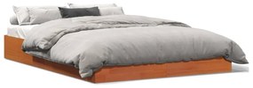 Rám postele voskově hnědý 140 x 190 cm masivní borovice