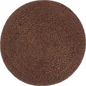 Ručně vyrobený sedací puf hnědý 40 x 45 cm juta 248084