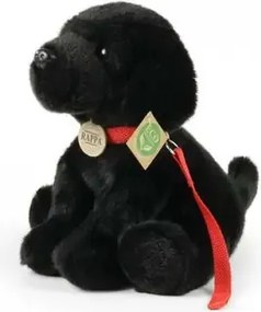 RAPPA Plyšový labrador černý s vodítkem 28 cm / ECO-FRIENDLY / od 0 mě