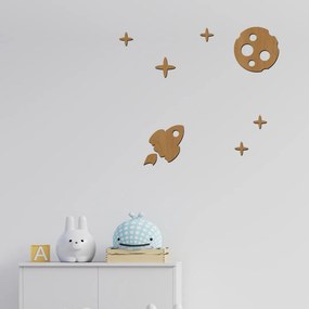 dřevo života Dřevěná dekorace na zeď LET NA MĚSÍC Zvolte barvu dekoru: Třešeň, Rozměry šxv (cm): 40x40