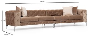 Designová 4-místná sedačka Rococo 344 cm krémová