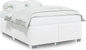 Rám postele bílá 140 x 190 cm umělá kůže 3284557