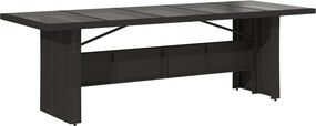 9dílný zahradní bistro set s poduškami černý polyratan 3277257