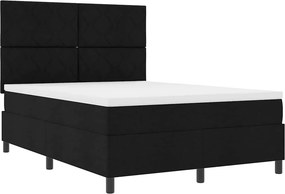 Postel s boxspringem s čelo Černá 140 x 200 cm textil 3339471