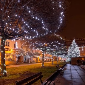 LED světelný řetěz FLASH, 100 m, ledově bílá, 600 diod, IP67