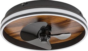 Rabalux Černé stropní LED svítidlo s ventilátorem Faustine 470mm 30W CCT s DO 71016