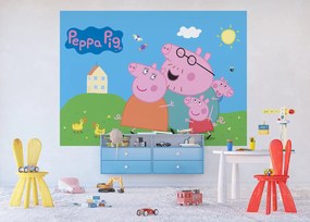 Dětská fototapeta na zed' Prasátko Peppa s Rodinou | 252 x 182 cm | DFTDXL1963