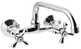 Invena Roma, umyvadlová/dřezová baterie s výlevkou typu U, délka 200 mm, chromová, INV-BC-24-00S-L