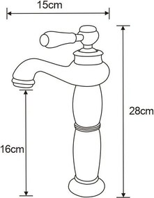 Mexen Draco, vysoká umyvadlová baterie, zlatá, 745410-50