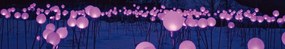 DIMEX | Fototapeta do kuchyně Fialové zahradní osvětlení KI-350-191 | 350 x 60 cm | fialová, modrá, černá