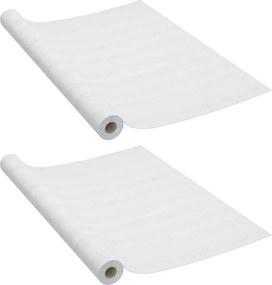 Samolepící tapety na dveře 2 ks bílé dřevo 210 x 90 cm PVC 146111