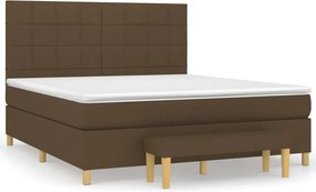 Box spring postel s matrací tmavě hnědá 160x200 cm textil 3137168