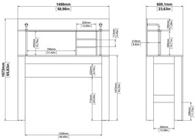 Psací stůl Felix Industrial, přírodní dřevo