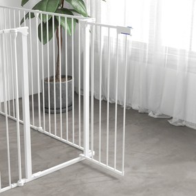 PawHut 2 v 1 ohrádka pro štěňata, zábrana se 6 panely, výběh pro štěňata, skládací výběh pro středně velká štěňata s uzavírací pomůckou | Aosom