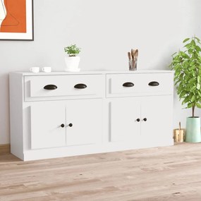 Příborníky 2 ks bílé kompozitní dřevo 3185263