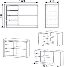 Psací stůl VARIO rozkládací