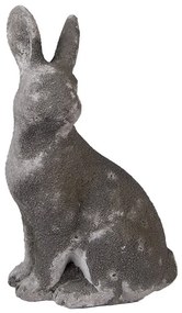 Šedá antik cementová dekorace králík - 15*10*23 cm