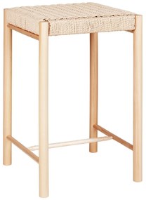 OnaDnes -20% Nordic Living Dřevěná stolička Abannon 66,5 cm s proutěným výpletem