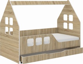 Wooden Toys Dětská postel DOMEK SONOMA se zásuvkou 160x80 (vlevo)