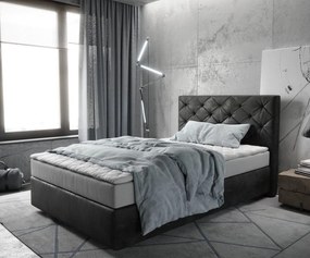 Boxspring postel Dream-Great 120x200 cm mikrovlákno antracitová