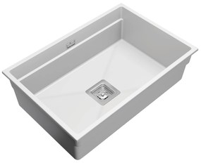Gamma Decor 7050, 1-komorový granitový dřez 700x470x220 mm, bílá, GMA-ZLE000107