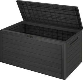 Zahradní úložný box WOODEBOX, 280L, 120x46x57cm, antracitová Prosperplast