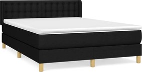 Box spring postel s matrací černá 140x200 cm textil 3130595