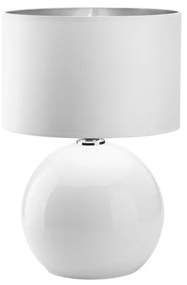 TK LIGHTING Stolní lampa - PALLA 5079, Ø 36 cm, 230V/15W/1xE27, bílá/stříbrná