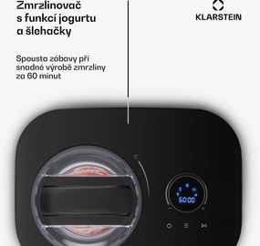 Klarstein Zmrzlinovač, výrobník ledové tříště a jogurtu FrostFusion s kompresorem | 1 l | 100 W