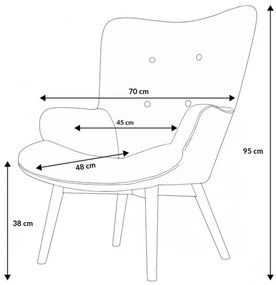 Křeslo MOSS sametové šedé SS22 925805