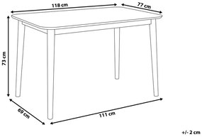 Dřevěný jídelní stůl šedý 118 x 77 cm MODESTO Beliani