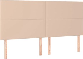 Box spring postel matrace a LED cappuccino 180x200cm umělá kůže 3135842