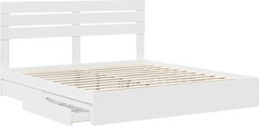 Postel s úložným prostorem Bílá 180 x 200 cm Kompozitní dřevo 3411549