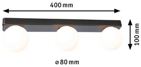 Paulmann 71070 Gove, koupelnové nástěnné svítidlo 3xG9 max. 20W, černá, délka 40cm, IP44