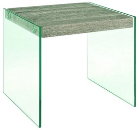 Mørtens furniture Odkládací stolek Heron, 35 cm, čirá / dub