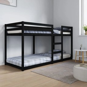 vidaXL Patrová postel 80 x 200 cm masivní borové dřevo [821653] Barva: Černá