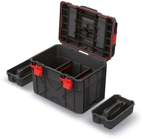 Kufr na nářadí XEBLOCCK LOG 54,6 x 38 x 40,7 cm černo-červený