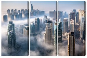 Vícedílný obraz Panorama Města Dubaj V Mlze Nedostatek Nedostatek Přírodní plátno 150x100