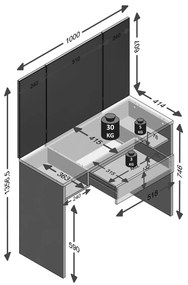 Sconto Toaletní stolek SCHMINKI bílá