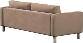 Potah na pohovku IKEA  Karlstad 3-místná, nerozkládací, krátký barva béžová látka lesklé, sametová