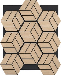 Costway 4 Kusy akustických panelů na stěny s 9 Šestihranné dřevěné panely