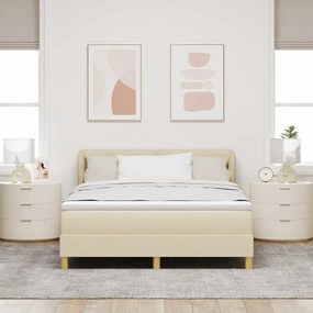 Postel s boxspringem s čelo Krémová 160 x 200 cm textil 3340225