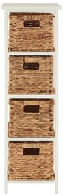 Koupelnový regál z masivu pavlovnie v bílo-přírodní barvě 32x100 cm Padstow – Premier Housewares