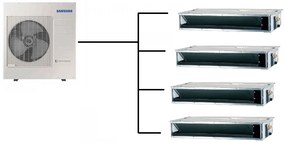 Kanálová Klimatizace Samsung 1+4 (2,6kW + 2,6kW + 2,6kW + 2,6kW) Multi-split R32