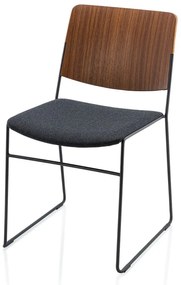 Fornasarig - Ořechová židle LINK 60X s čalouněným sedákem