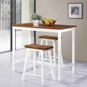 vidaXL Barový stůl a stoličky sada 3 kusů z masivního dřeva [245547]