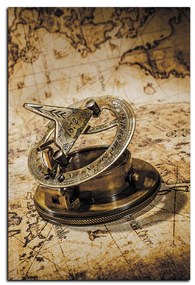 Obraz na plátně - Kompas na mapě antického světa - obdélník 7999FA (100x70 cm)