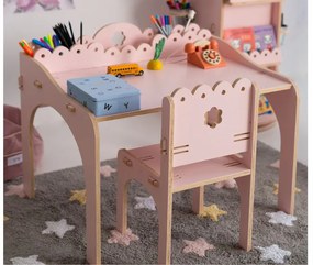 Myminihome Dětský stolek EMMA s pastelkovníky + židle Zvolte barvu: Modrá