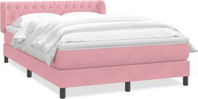 Box spring postel s matrací růžová 160x210 cm samet 3317786