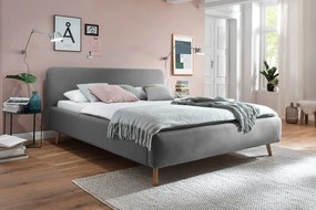 Čalouněná postel taupe 160 x 200 cm světle šedá MUZZA